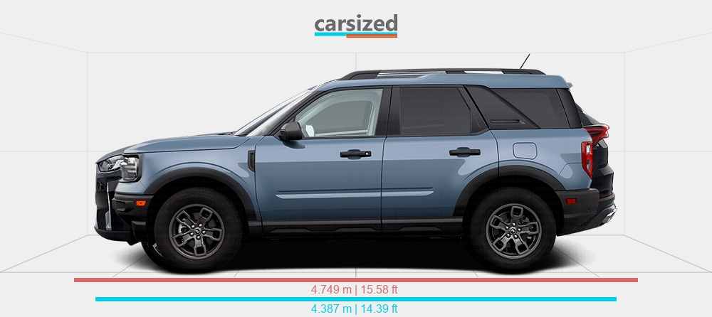 Dimensions: Ford Bronco Sport 2021-present vs. Jetour X70 Plus 2020-present