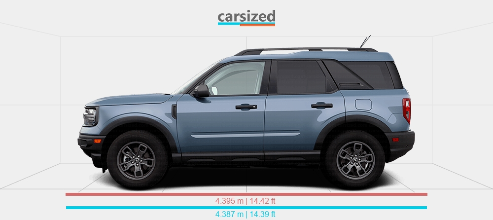 Dimensions: Ford Bronco Sport 2021-present vs. Toyota RAV4 2005-2012