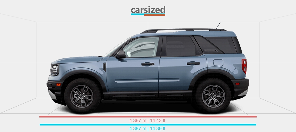 Dimensions: Ford Bronco Sport 2021-present vs. Volkswagen Golf 1997-2006