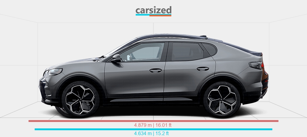 Dimensions: Ford Capri 2024-present vs. BMW X6 2008-2014