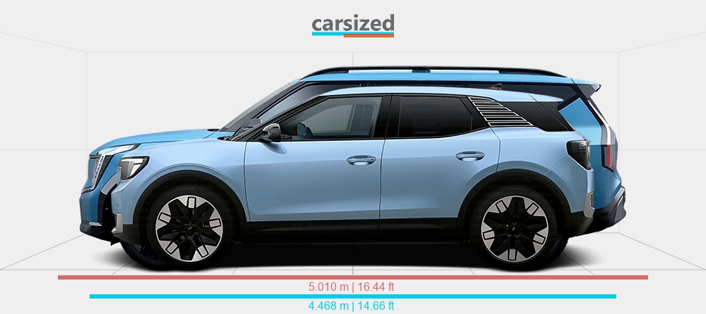 Dimensions: Ford Explorer EV 2024-present vs. Kia EV9 2023-present
