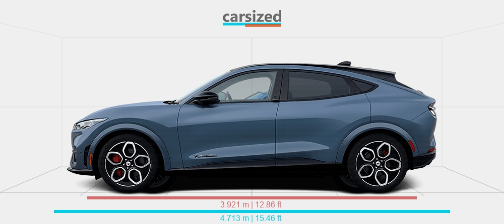 Dimensions: Ford Mustang Mach-E 2021-present vs. BMW Z1 1989-1991