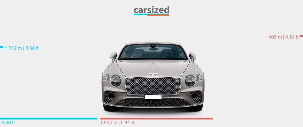 Dimensions: Bugatti Chiron 2016-2022 vs. Bentley Continental GT 2018-2024