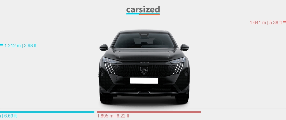 Dimensions: Bugatti Chiron 2016-2022 vs. Peugeot 3008 2024-present
