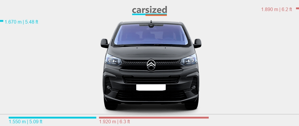 Dimensions: DR Automobiles DR4.0 2021-present vs. Citroën SpaceTourer ...