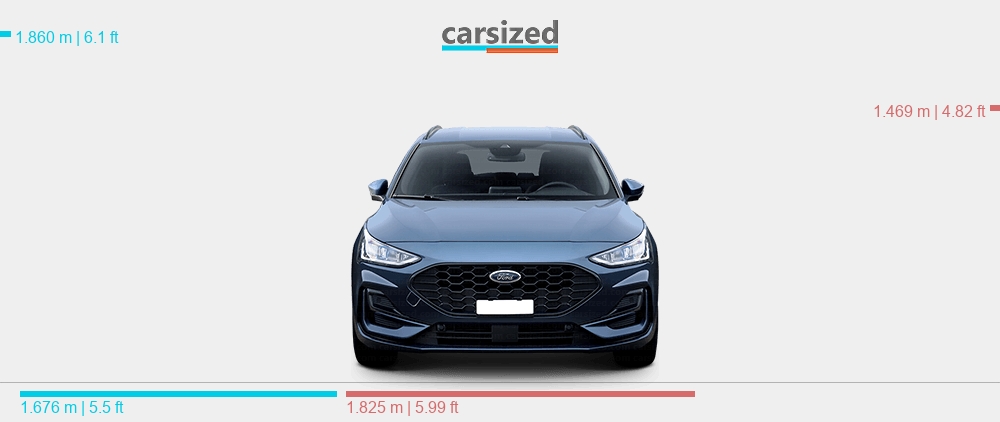 Dimensions: Ford Model T 1908-1927 vs. Ford Focus 2022-present