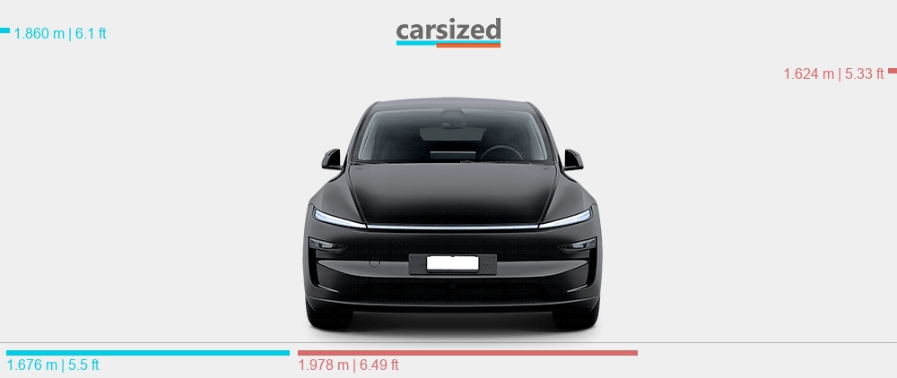 Dimensions: Ford Model T 1908-1927 vs. Tesla Model Y 2025-present