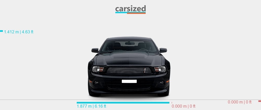 Dimensions: Ford Mustang 2009-2014 vs. Chevrolet Corvette 1958-1962