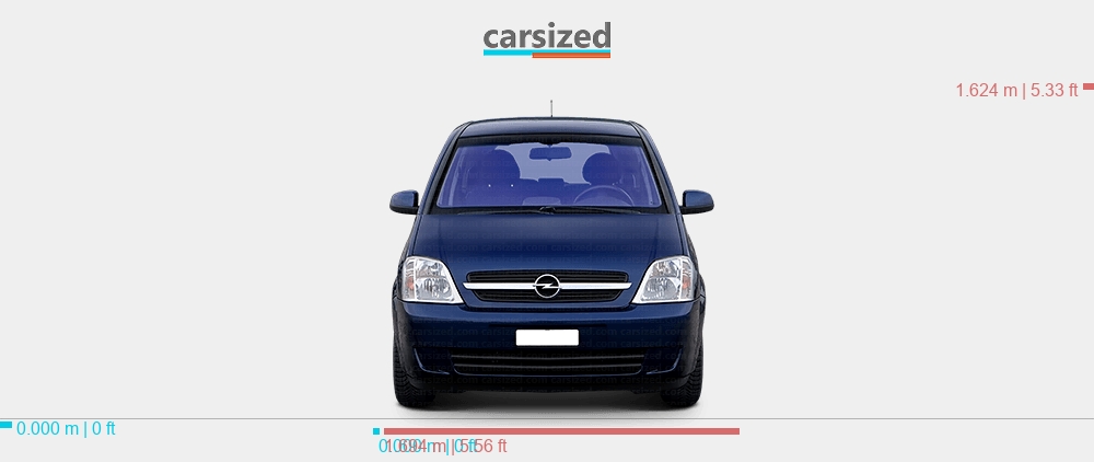 Dimensions: MINI Cooper 1967-1970 vs. Opel Meriva 2003-2005