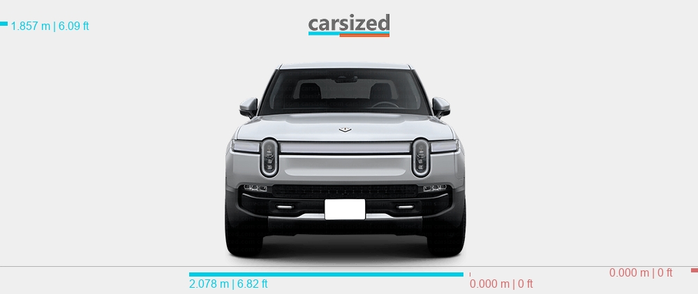 Dimensions: Rivian R1T 2021-present vs.
