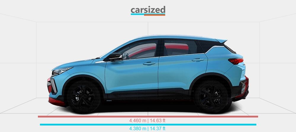 Dimensions: Geely Coolray 2022-present vs. Mazda 3 2019-present