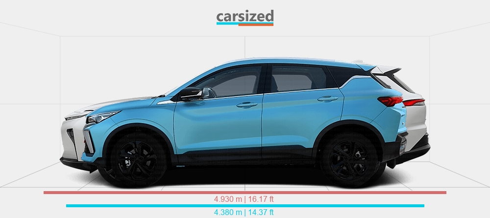 Dimensions: Geely Coolray 2022-present vs. Toyota Crown Signia 2024-present