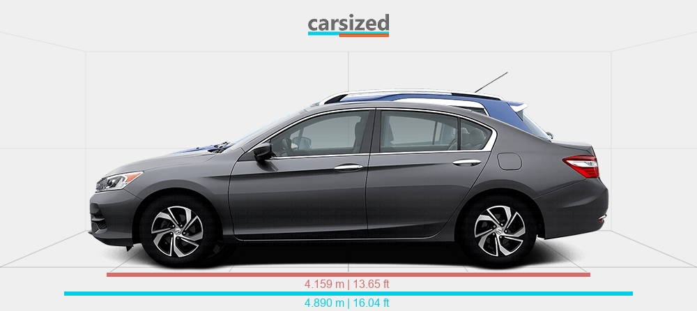 Dimensions: Honda Accord 2016-2017 vs. Peugeot 2008 2013-2019