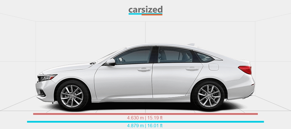Dimensions: Honda Accord 2017-2022 vs. Toyota Corolla 2018-2023
