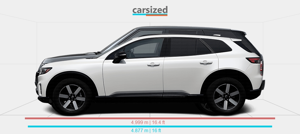 Dimensions: Honda Prologue 2024-present vs. Land Rover Range Rover 2012 ...