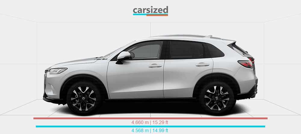 Dimensions: Honda ZR-V 2022-present vs. Lexus NX 2021-present