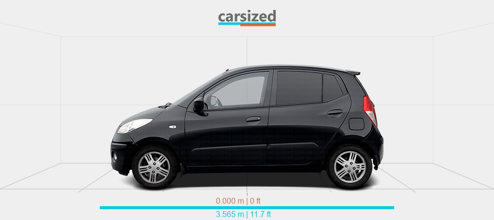 Dimensions: Hyundai i10 2007-2010 vs. Pontiac Firebird 1978-1981