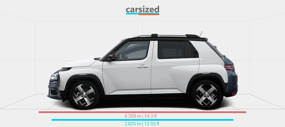 Dimensions: Hyundai Inster 2024-present vs. Renault Megane 2016-2020