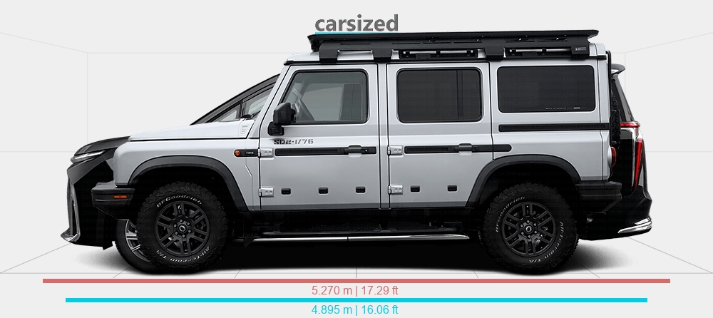 Dimensions: Ineos Grenadier 2022-present vs. Maxus Mifa 9 2021-present