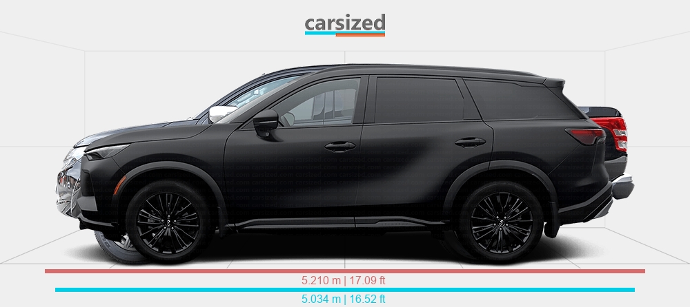 Dimensions: INFINITI QX60 2021-present vs. Mitsubishi L200 2015-2019