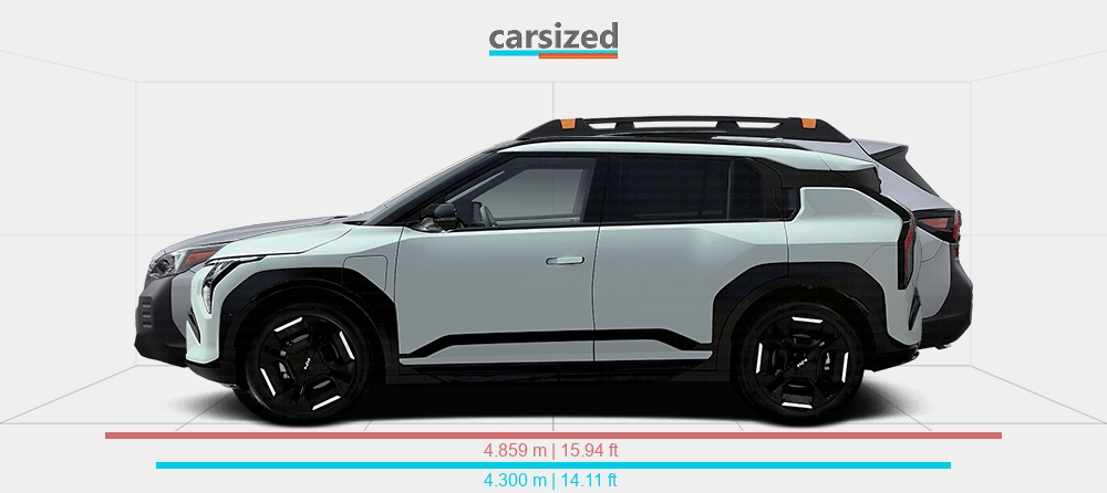 Dimensions: Kia EV3 2024-present vs. Subaru Outback 2022-present