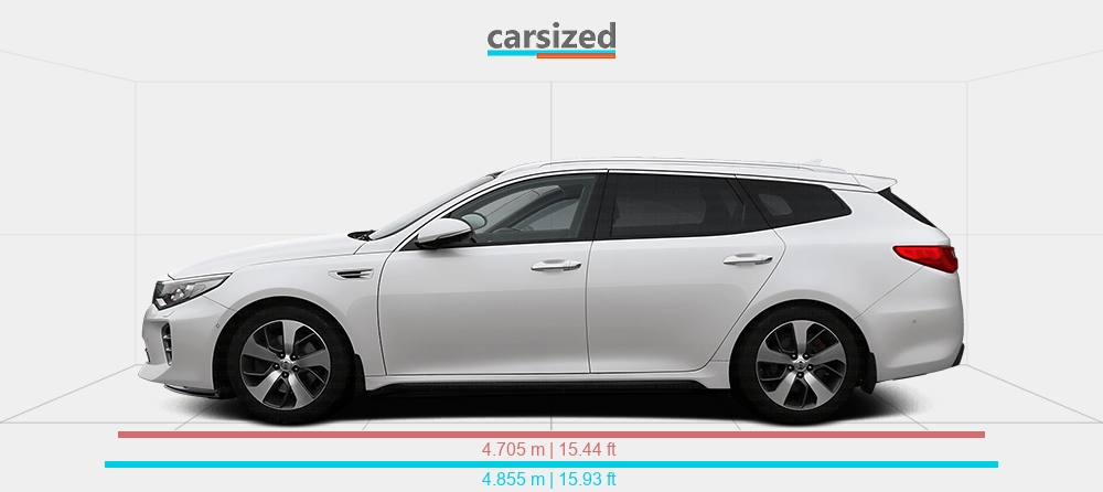 Dimensions: Kia Optima 2015-2018 vs. Mercedes-Benz SL 2022-present