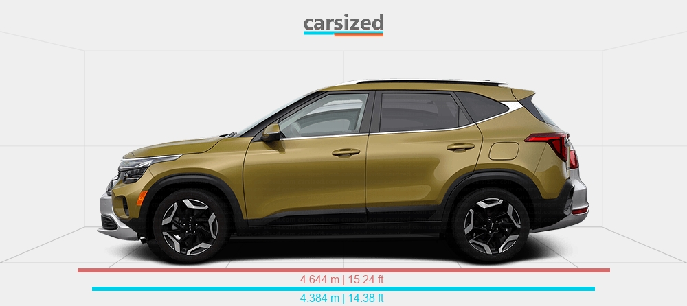 Dimensions: Kia Seltos 2023-present vs. Volkswagen Jetta 2010-2018