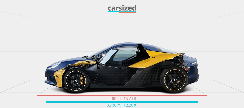 Dimensions: KTM X-Bow 2008-present vs. Alpine A110 2017-present