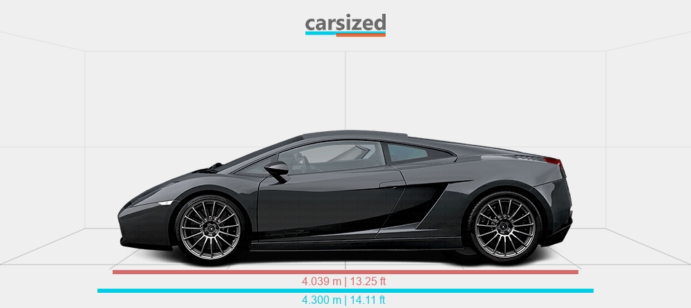 Dimensions: Lamborghini Gallardo 2003-2009 vs. Marcos GT 1964-1972