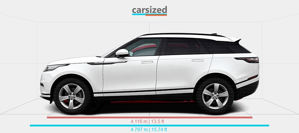 Dimensions: Land Rover Range Rover Velar 2017-2023 vs. Renault Clio ...