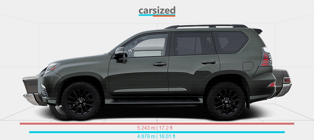 Dimensions: Lexus GX 2019-2022 vs. Pontiac GTO 1964-1967