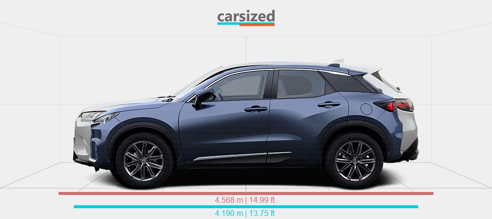 Dimensions: Lexus LBX 2023-present vs. Honda ZR-V 2022-present