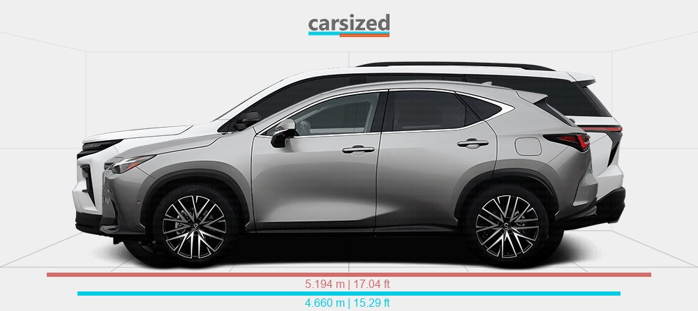 Dimensions: Lexus NX 2021-present vs. Chevrolet Traverse 2024-present