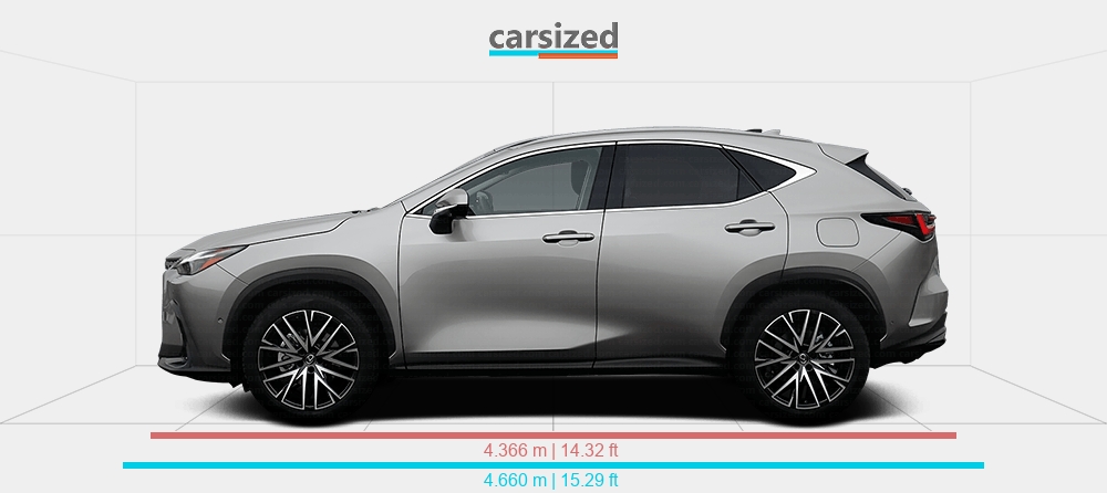 Dimensions: Lexus NX 2021-present vs. Nissan Kicks 2024-present