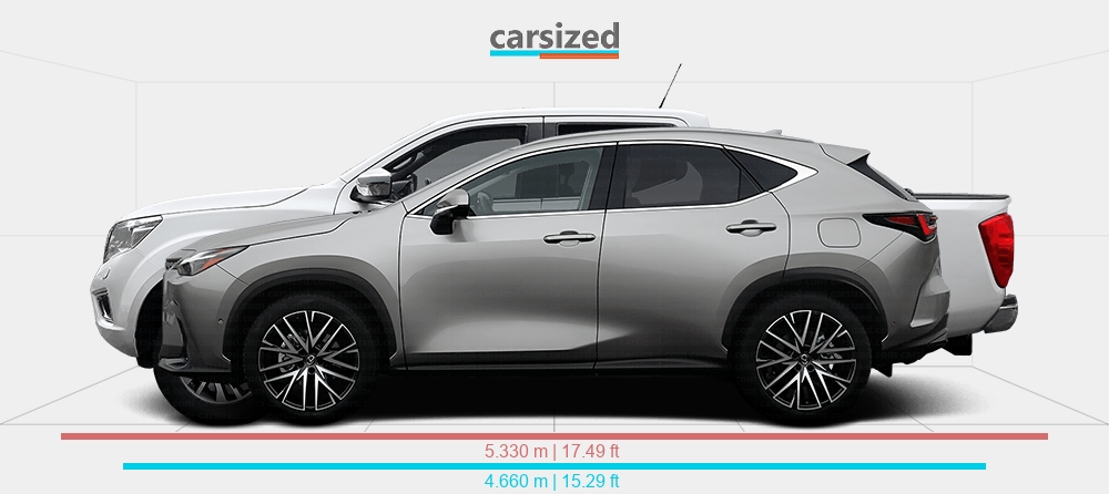 Dimensions: Lexus NX 2021-present vs. Nissan Navara 2014-present