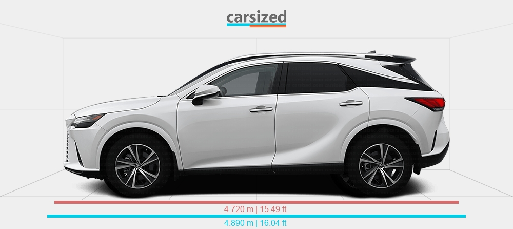 Dimensions: Lexus RX 2022-present vs. Chery Tiggo 8 Pro Max 2020-2024