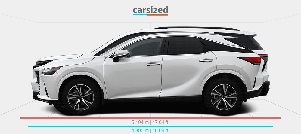 Dimensions: Lexus RX 2022-present vs. Chevrolet Traverse 2024-present