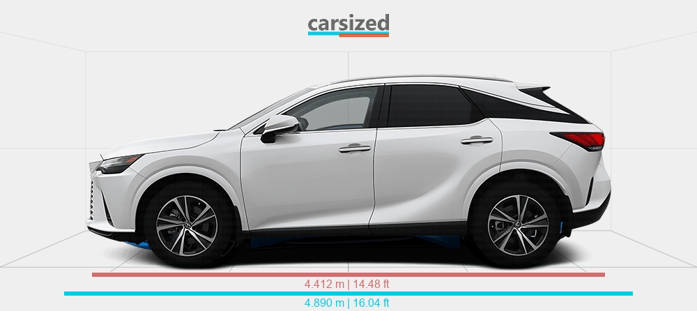 Dimensions: Lexus RX 2022-present vs. Lotus Emira 2022-present