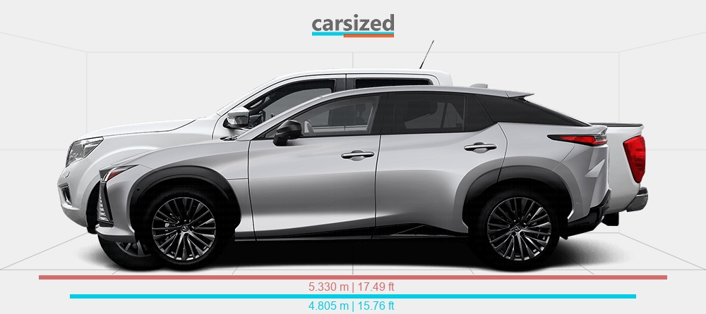 Dimensions: Lexus RZ 2023-present vs. Nissan Navara 2014-present