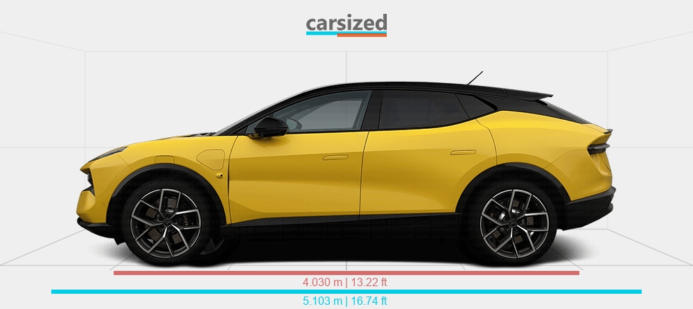 Dimensions: Lotus Eletre 2023-present vs. Toyota Raize 2019-present