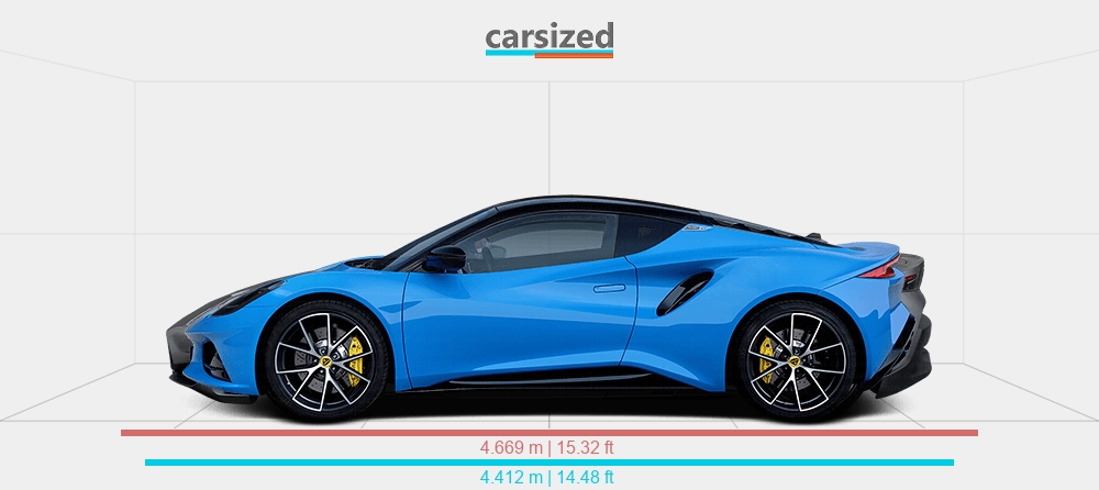 Dimensions: Lotus Emira 2022-present vs. Maserati MC20 2020-present