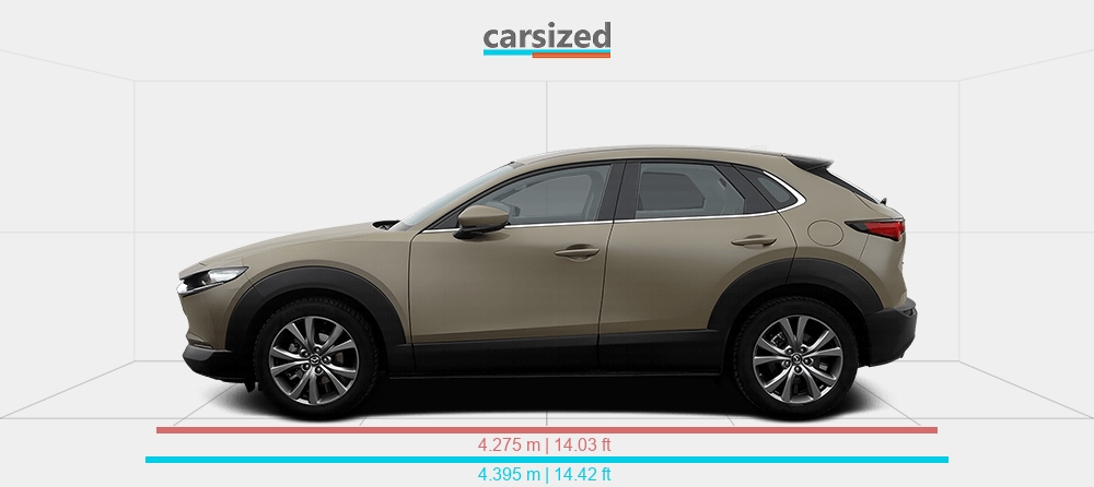 Dimensions: Mazda CX-30 2019-present vs. Mazda CX-3 2015-2022