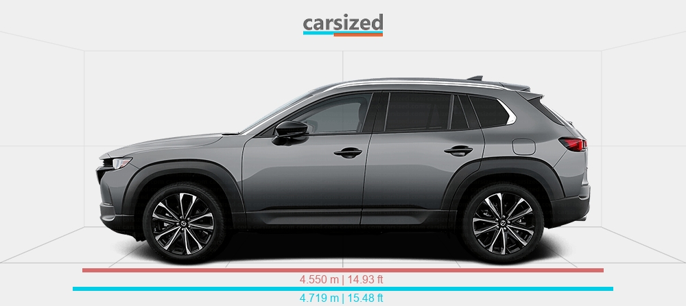 Dimensions: Mazda CX-50 2022-present vs. Mazda CX-5 2017-2021