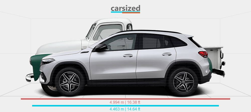 Dimensions: Mercedes-Benz EQA 2021-present vs. Chevrolet 3100 1947-1949