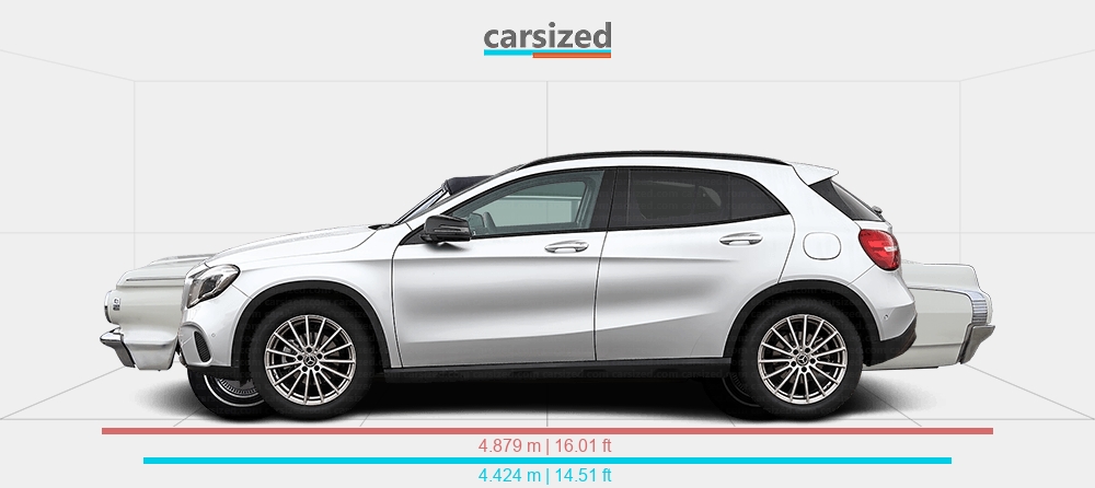 Dimensions: Mercedes-Benz GLA 2014-2019 vs. Buick Skylark 1961-1963