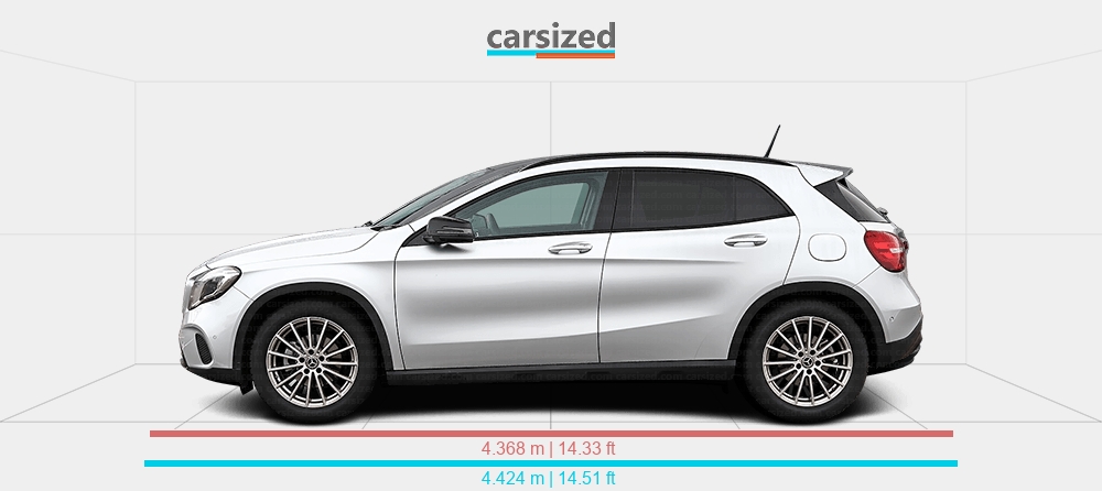 Dimensions: Mercedes-Benz GLA 2014-2019 vs. FIAT Tipo 2015-2020