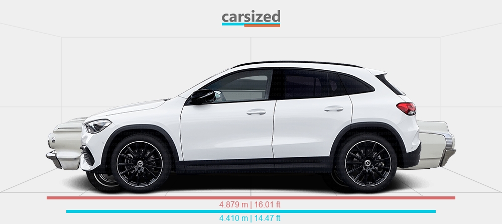 Dimensions: Mercedes-Benz GLA 2020-present vs. Buick Skylark 1961-1963
