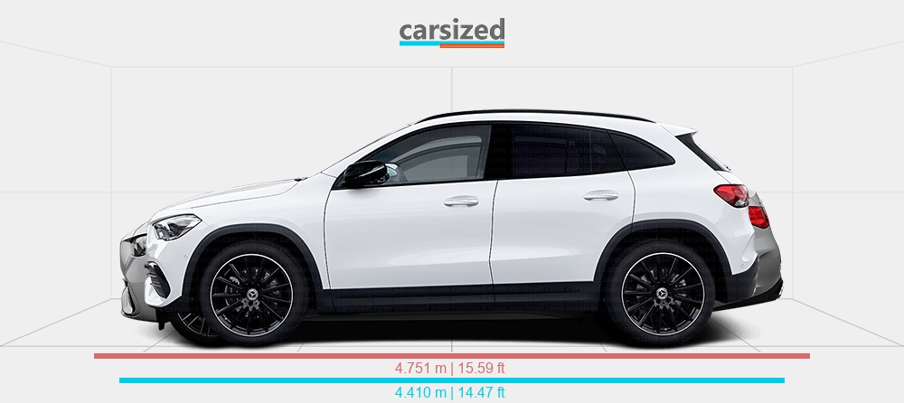 Dimensions: Mercedes-Benz GLA 2020-present vs. Mercedes-Benz C-Class ...