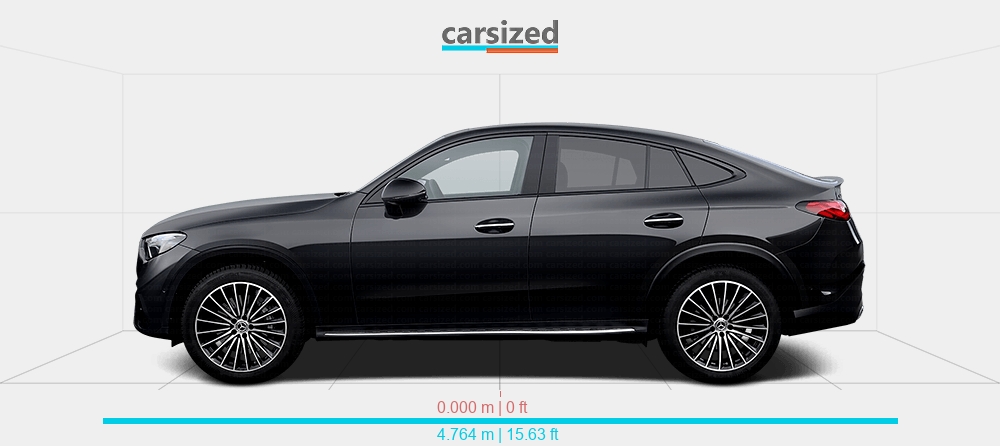 Dimensions: Mercedes-Benz GLC 2022-present vs. MINI Cooper 1967-1970