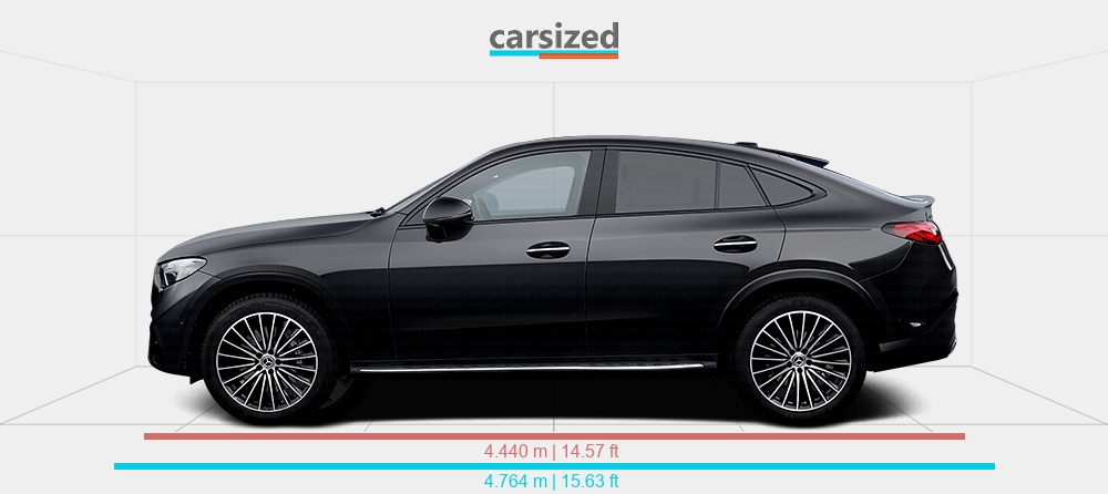 Dimensions: Mercedes-Benz GLC 2022-present vs. Volvo C40 2021-present
